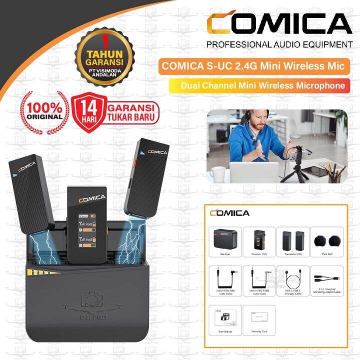 COMICA VIMO C3 2.4Ghz Dual Channel Mini Wireless Microphone Original | Lazada Indonesia