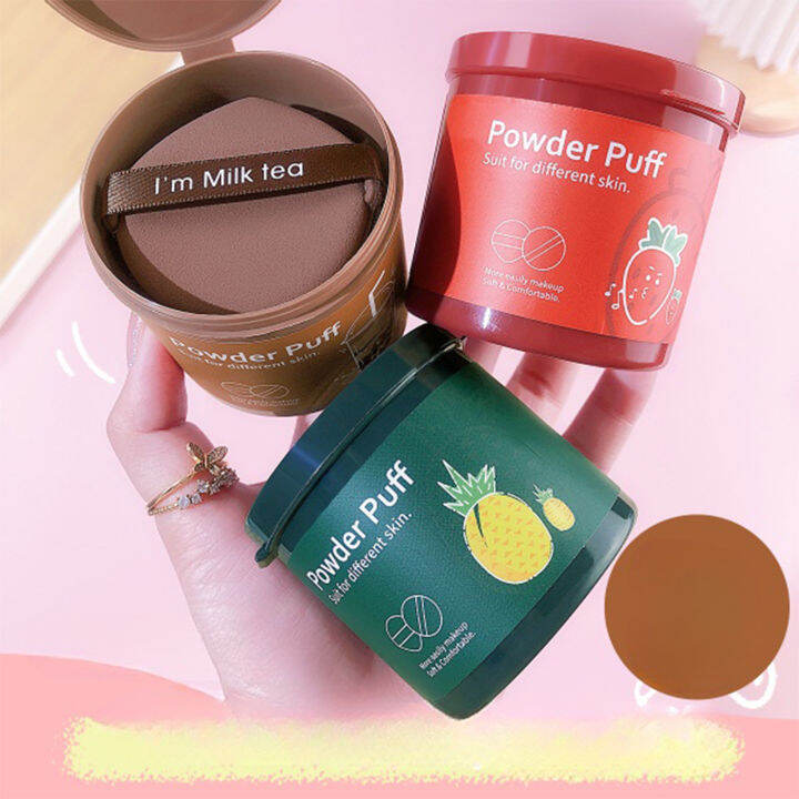 เรา7ชิ้นพัฟลงแป้งรองรับการกระแทกสองด้านพร้อมสายรัดรูปหยดน้ำฟองน้ำกลม Peralatan Rias พัฟ | Lazada ...