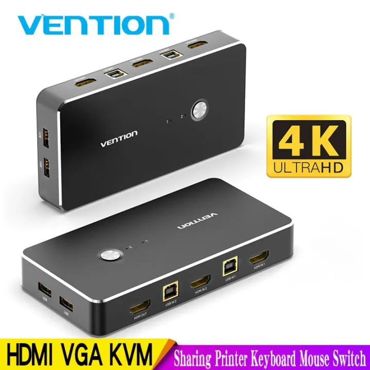 Vention HDMI KVM Switch 2 Port 4K USB Switch KVM VGA Switcher For ...