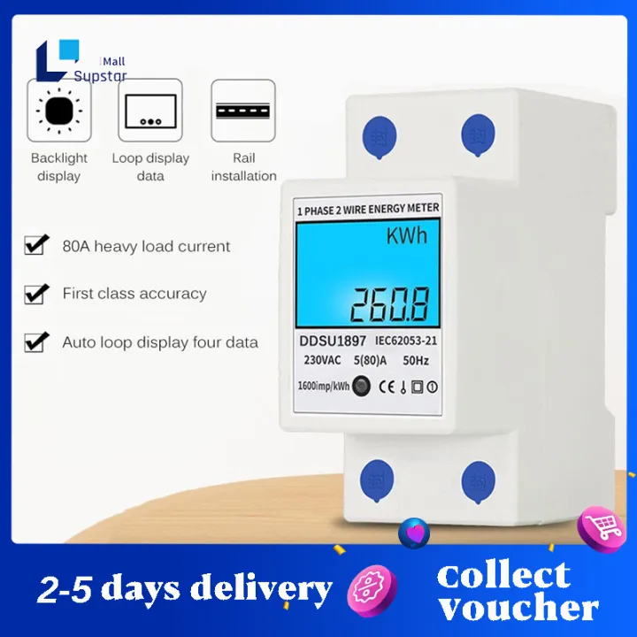 Guide Rail Type Digital Display Electric Energy Meter DDSU1897 ...