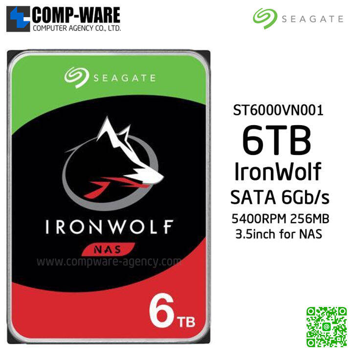 Seagate 6TB IronWolf NAS SATA 6Gb/s 5400RPM 256MB Cache 3.5-Inch ...
