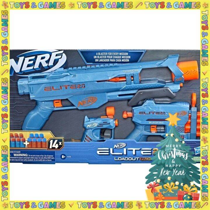 Nerf Elite 2.0 Loadout Pack with 3 Nerf Dart-Firing Blasters and 14 ...