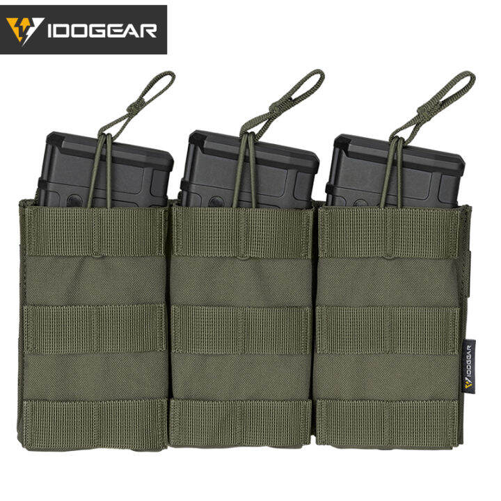 IDOGEAR Tactical Triple Magazine Pouch for 556mm Mag MOLLE Modular Top ...