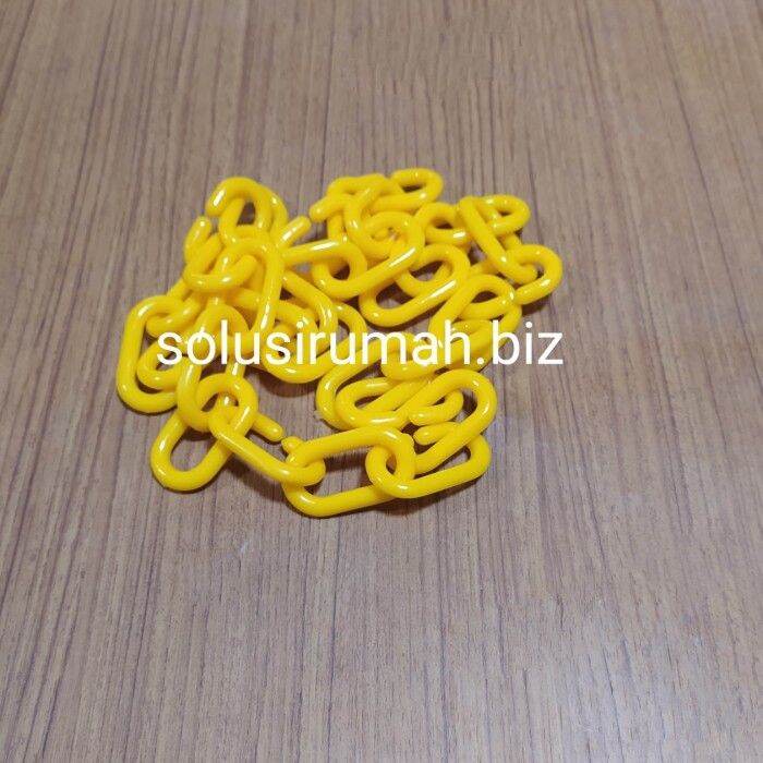 RANTAI PVC 6MM KUNING YELLOW 1M RANTAI PLASTIK PLASTIC RANTE WARNA WAR ...