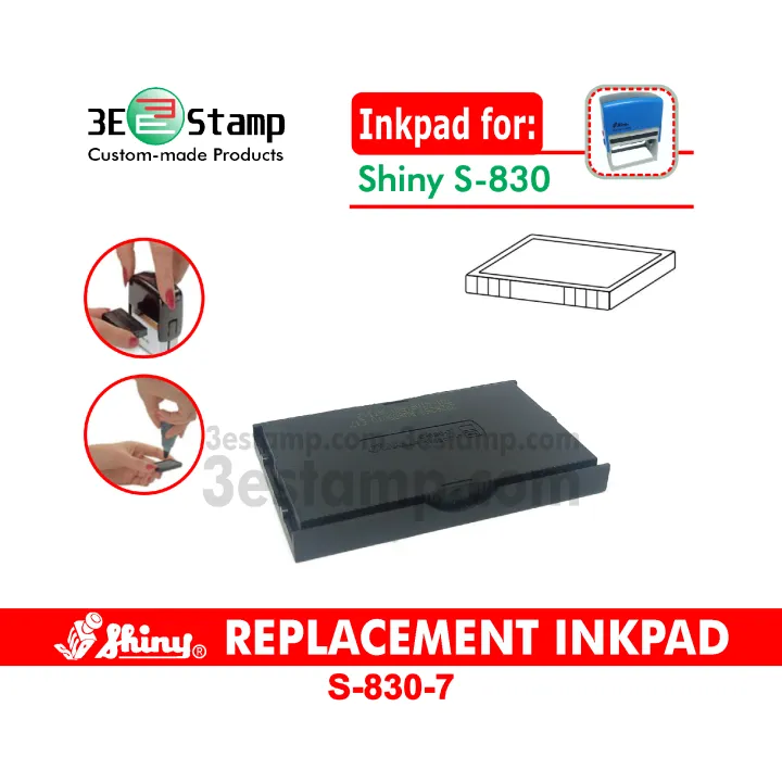 【3E Stamp】 S-830-7 Shiny Replacement Ink Pad for Shiny 830 / S830 / S-830 Self inking Stamp ...
