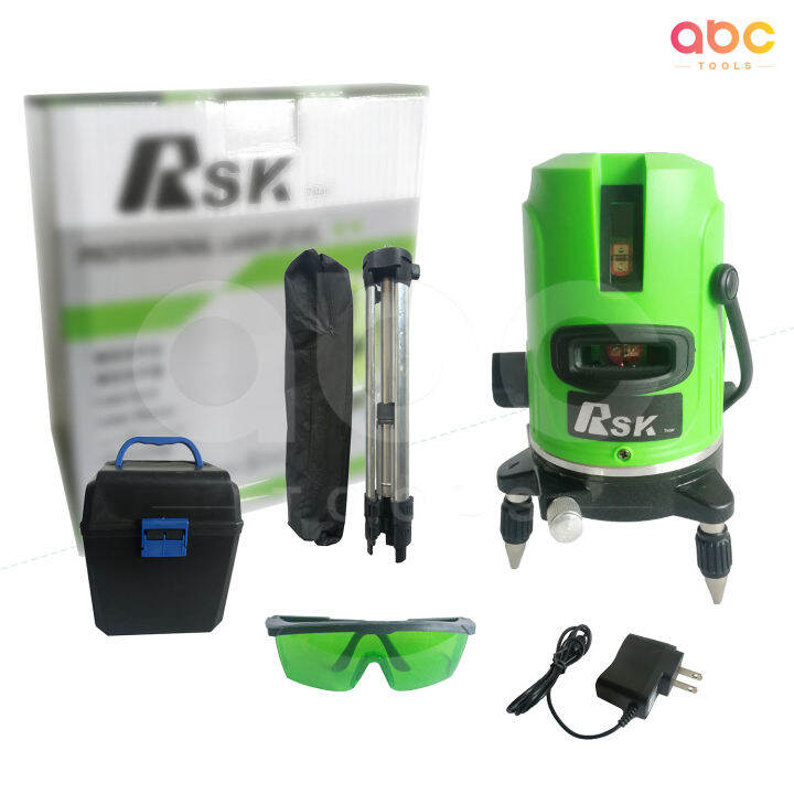 RSK เครื่องวัดระดับเลเซอร์ ระดับเลเซอร์สีเขียว 360 องศา 5 เส้นสำหรับระดับน้ำ ระดับเลเซอร์สีเขียว ...