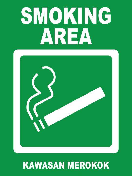KAWASAN MEROKOK/ SMOKING AREA SIGN 400MM X 300MM X 1.0MM RIGID PVC SIGN ...