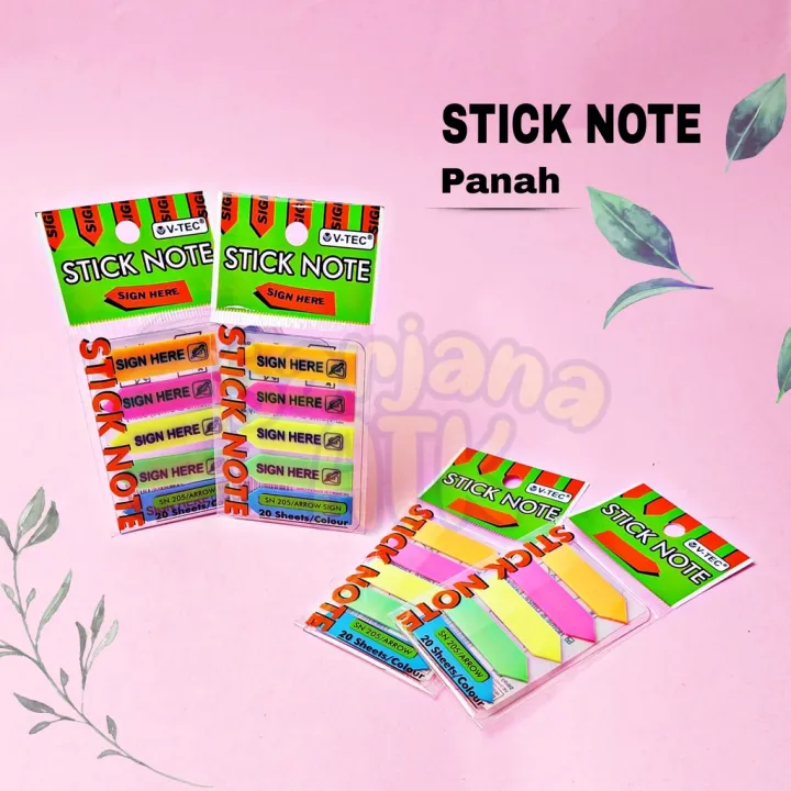 Stiky Note / Memo Stick Panah Sign here dan Polos | Lazada Indonesia
