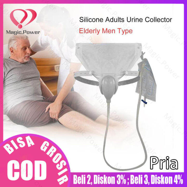 Kolektor Urin Silikon Orang Dewasa Pria Wanita Tua Urinal dengan Urin ...