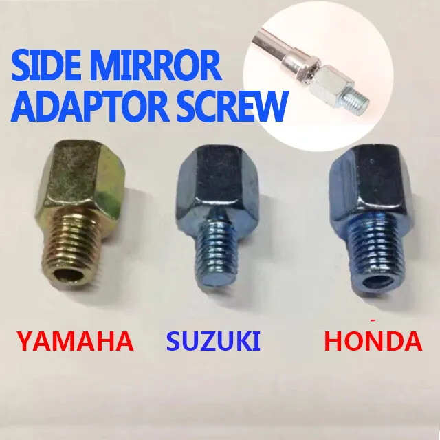Motorcycle Side Mirror Adaptor Bolt Screw Metal Reverse Screw | Lazada PH
