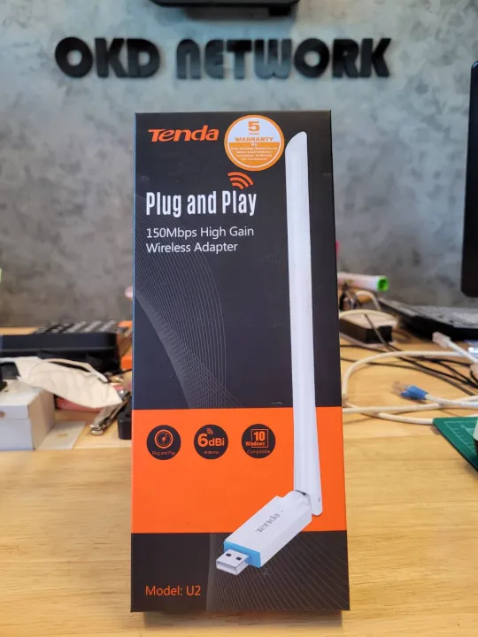 TENDA U2 N150 High Gain Wireless USB Adapte ( รับประกัน 5 ปี ) | Lazada ...