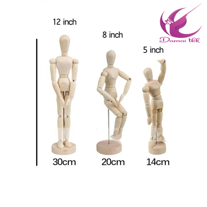 Manekin Kayu 14cm Wooden Mannequin Manikin Model Figur Figure Orang 14 ...