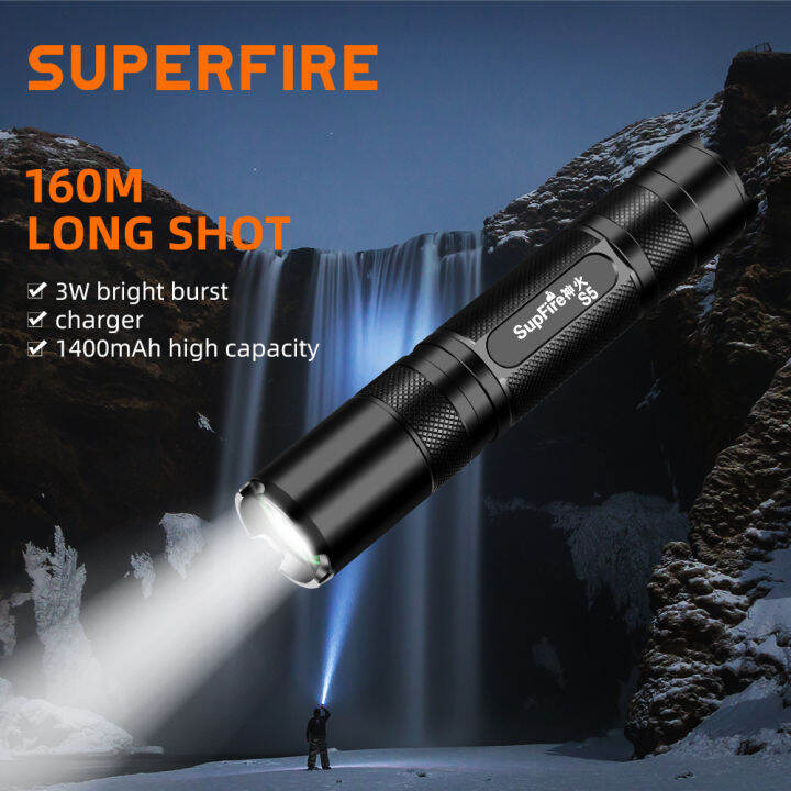 SUPERFIRE S5 LED Flashlight Portable Torchlight For Outdoor ...