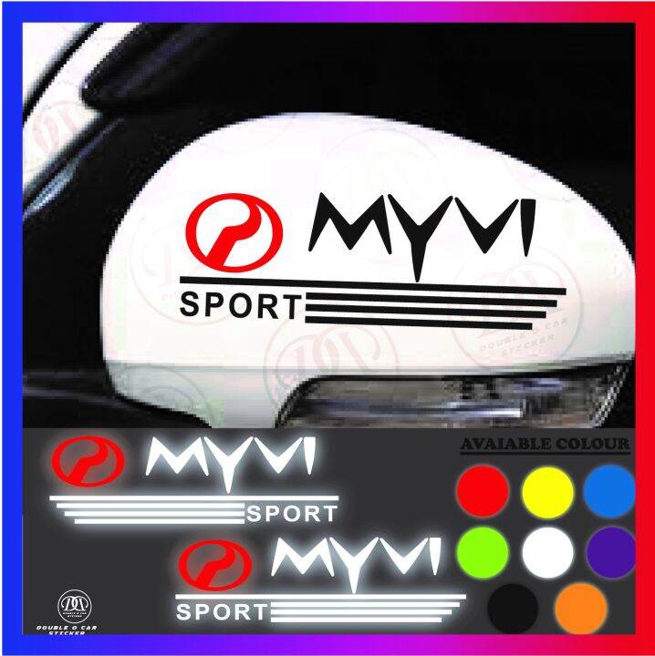 [Ready Stock]2pcs Perodua Myvi sport side mirror sticker KI00540 | Lazada