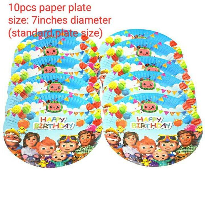cocomelon paper plate 10pcs size 7inches standard | Lazada PH