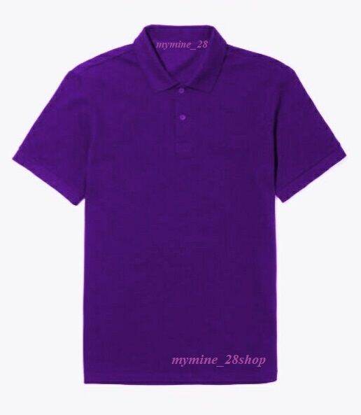 Polo Shirt Violet Plain Unisex Adult T-Shirt With Collar Good Quality ...