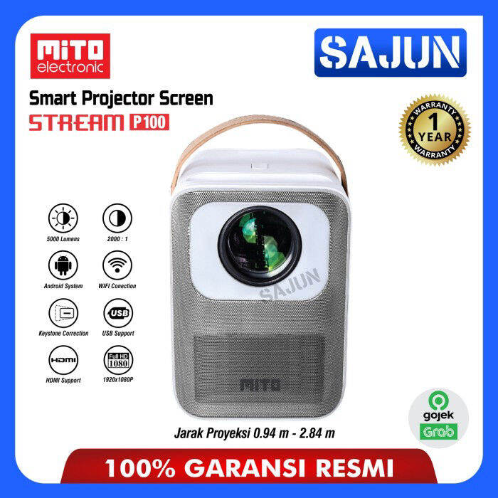 MIto Smart Projector Stream P100 Android 9.0 WIFI BLUETOOTH Proyektor | Lazada Indonesia