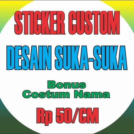 stiker cutting sticker custom logo motor mobil desain suka suka ...