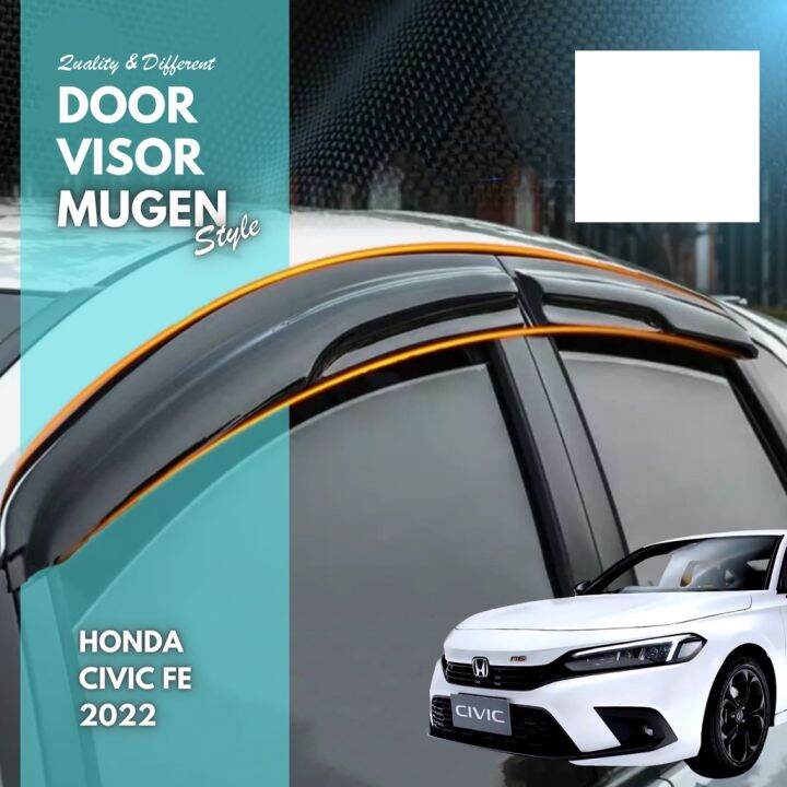 Honda Civic 2022 Fe 11th Generation Door Visor Mugen Air Press Mugen Window Deflector Mugen Rain ...