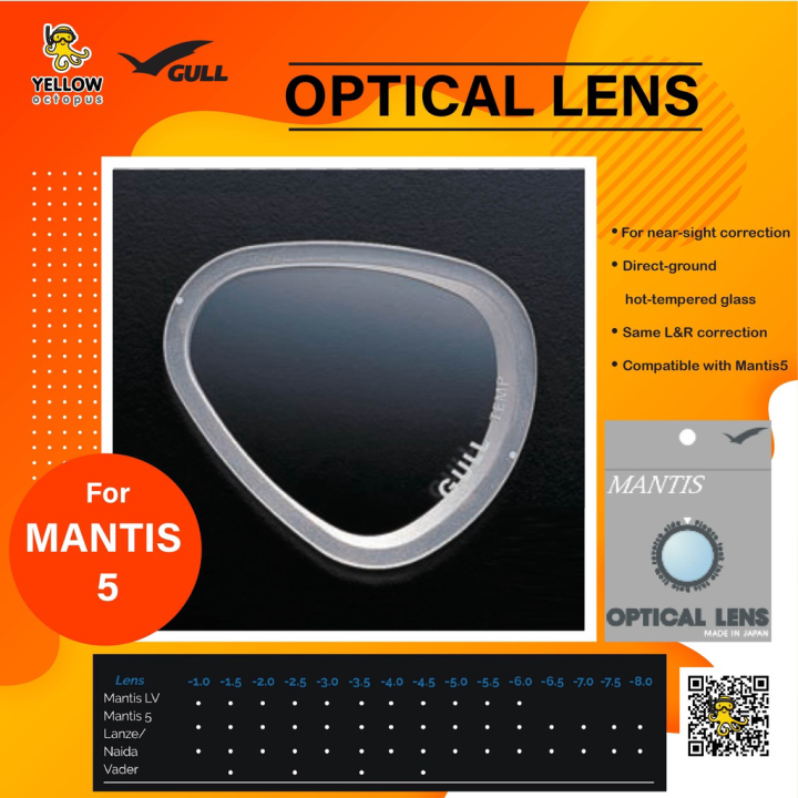 เลนส์สายตา สำหรับหน้ากากดำน้ำ Gull Mantis 5 | Lazada.co.th