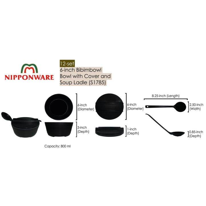 Nipponware 12-set 6-inch Bibimbowl with Cover and Soup Ladle (S1785)nIs ...