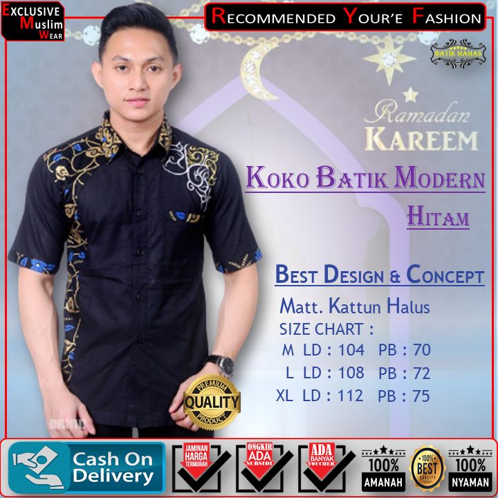 BAJU KOKO BATIK BORDIR BATIK BUSANA MUSLIM BATIK MAMAS DN BM01 | Lazada ...