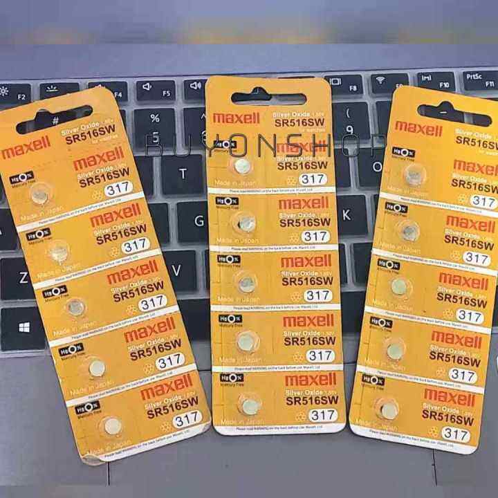 SR516SW 317 Original Maxell Silver Oxide Battery 1.55V For Watch Japan ...
