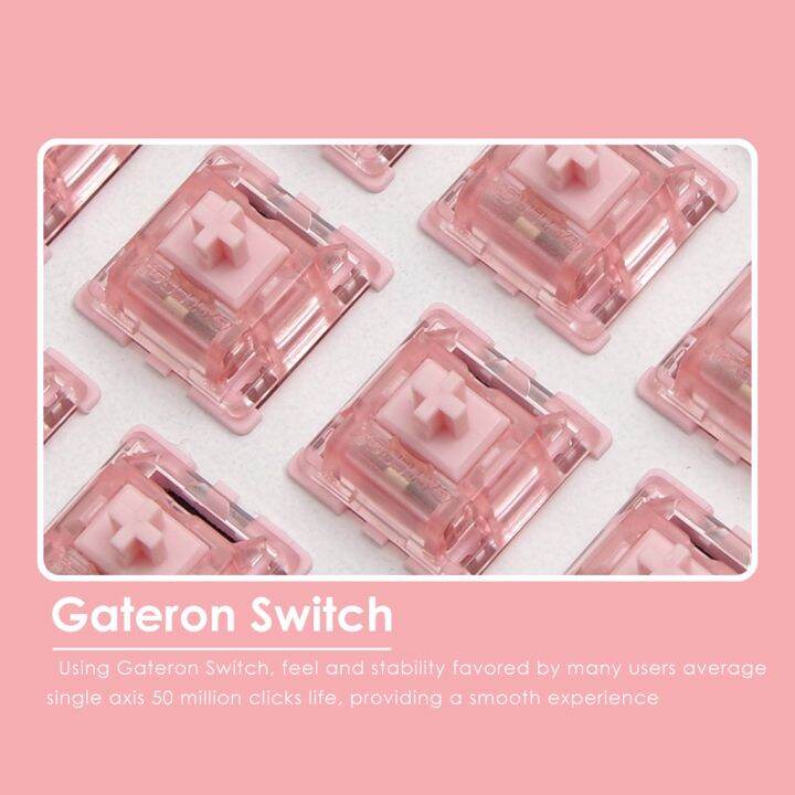 Akko Sakura Jelly 87 Key RGB TKL Wired Mechanical Keyboard with PBT ...