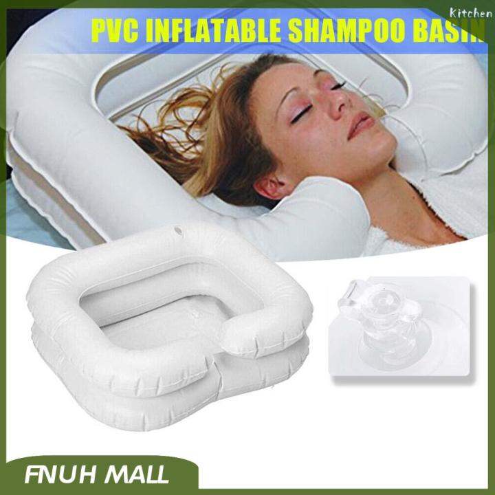 Inflatable Portable Basin Sink Hair Washing Aids Foldable in Bed Travel ...