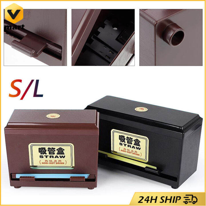 Straw Dispenser Storage Container Box Holder Drinking Dispensers Case ...