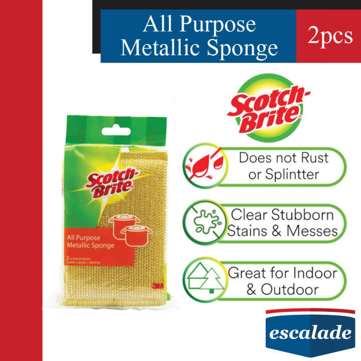 3M Scotch Brite All Purpose Metallic Sponge (Non-Stick Pan, Pot, Wok ...