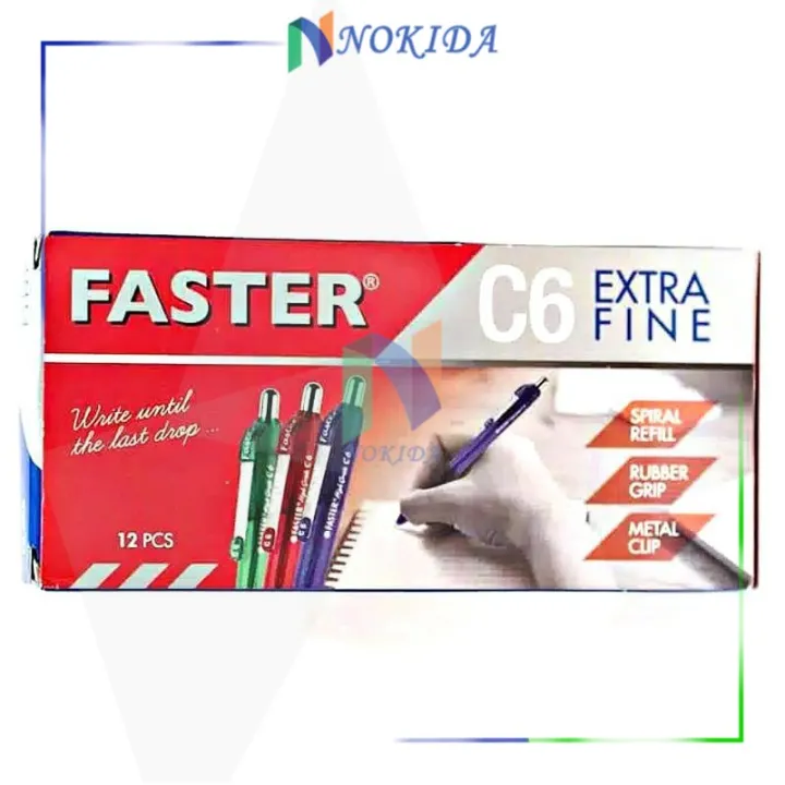 Nokida Pulpen Faster C6 Micro Fine [1 Pack] / Ballpoint 1 Box / Pena 1 ...