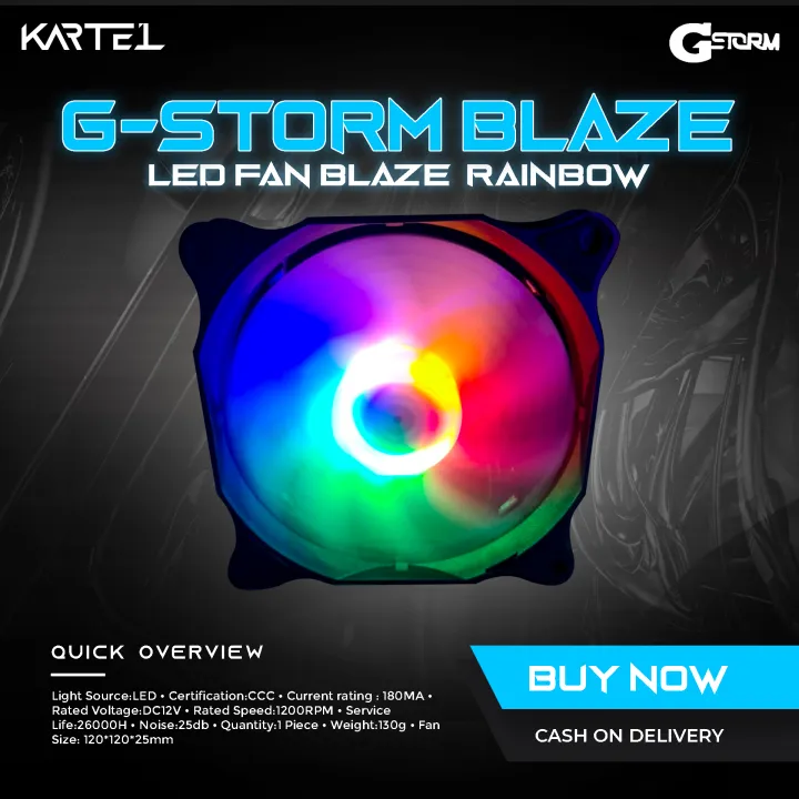 G STORM BLAZE 120mm PC CPU Computer Case Cooling Fan (RAINBOW) | PC FAN ...