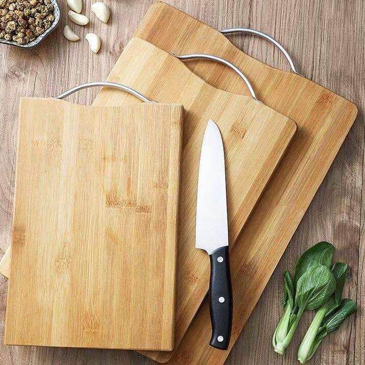 Roborobo Bamboo Built in Handle Wood Chopping Board Cutting Board Knife ...