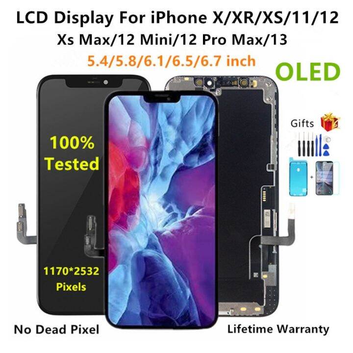Original OLED LCD Display For iPhone X XR XS 11 12 Pro Max 13 Screen Digitizer Assembly Mobile ...