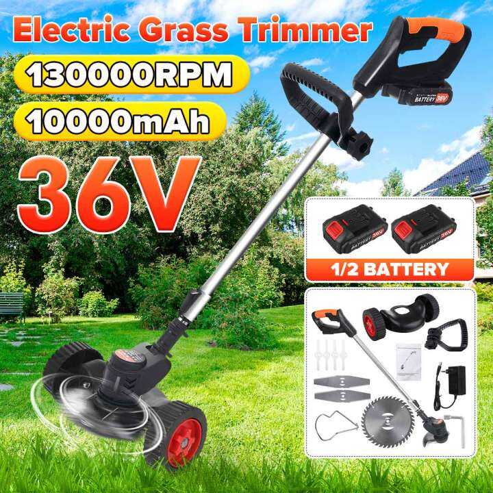 36V 130000 RPM Cordless Grass Cutter Grass Trimmer Electric Mesin ...