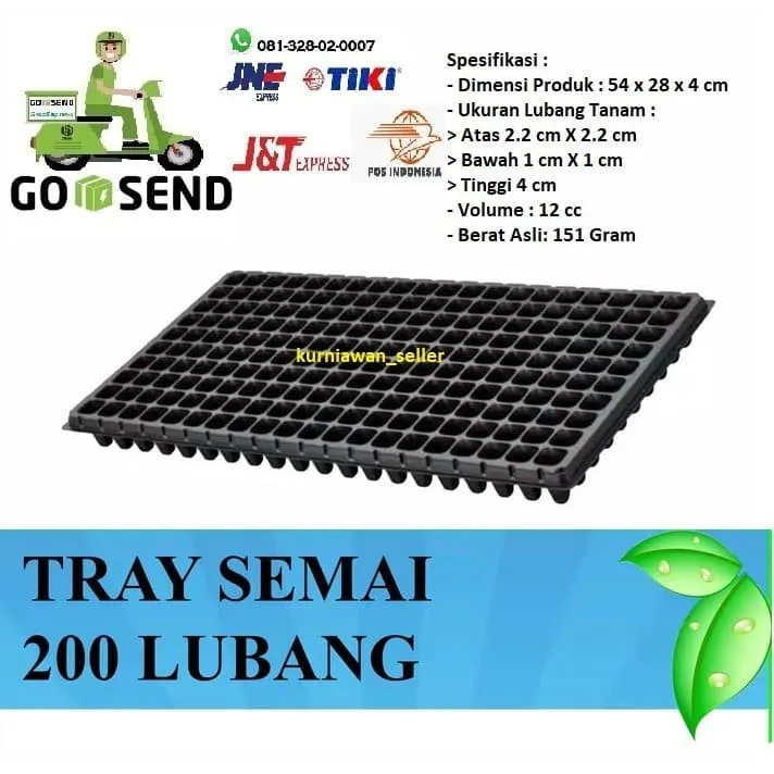 Tray Semai 200 Lubang Pot - Pot Semai Benih - Seedling pot Hidroponik ...