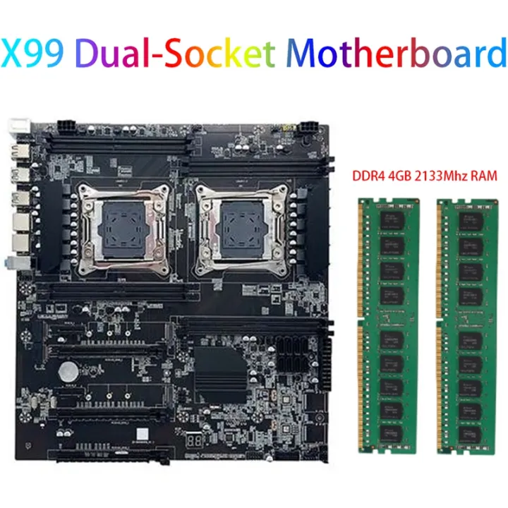 X99 Dual-Socket Motherboard LGA2011-3 Dual CPU Motherboard Support RECC ...
