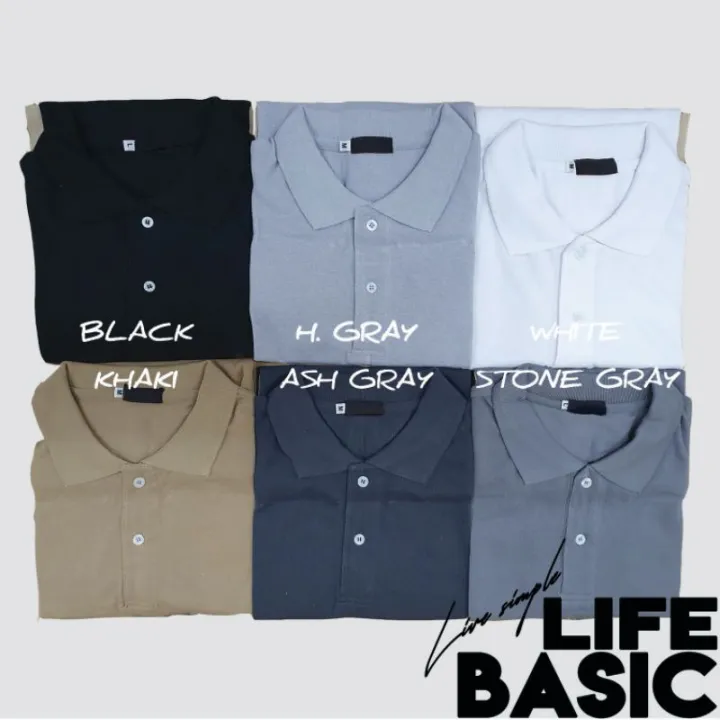 COD Quality Polo Shirt Neutral Colors Black White Khaki Grey Gray Local ...