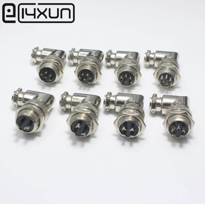 1Set GX16 90 Degree Right Angle XLR 16mm Elbow 2 3 4 5 6 7 8 9 Pin Female Plug Male Chassis ...