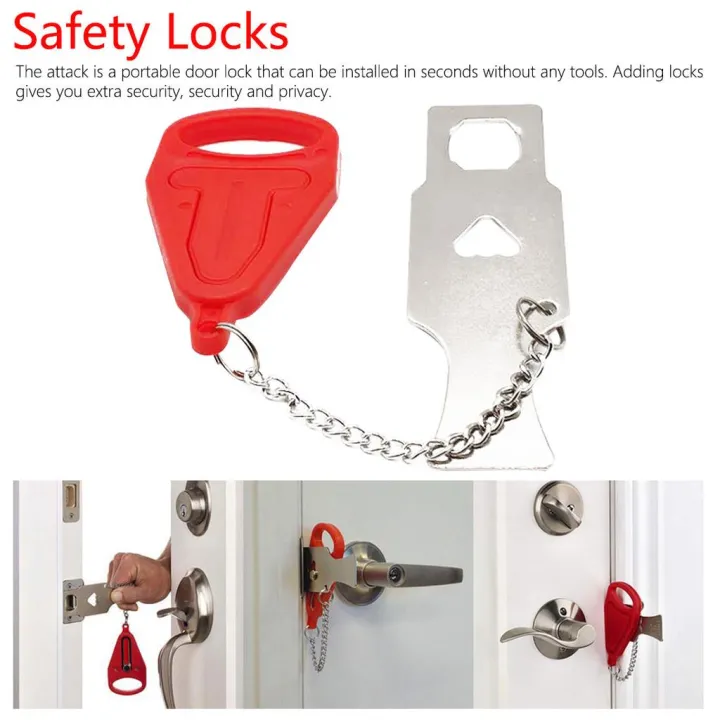 Portable Hotel Door Lock Locks Self-Defense Door Stop Travel Travel ...