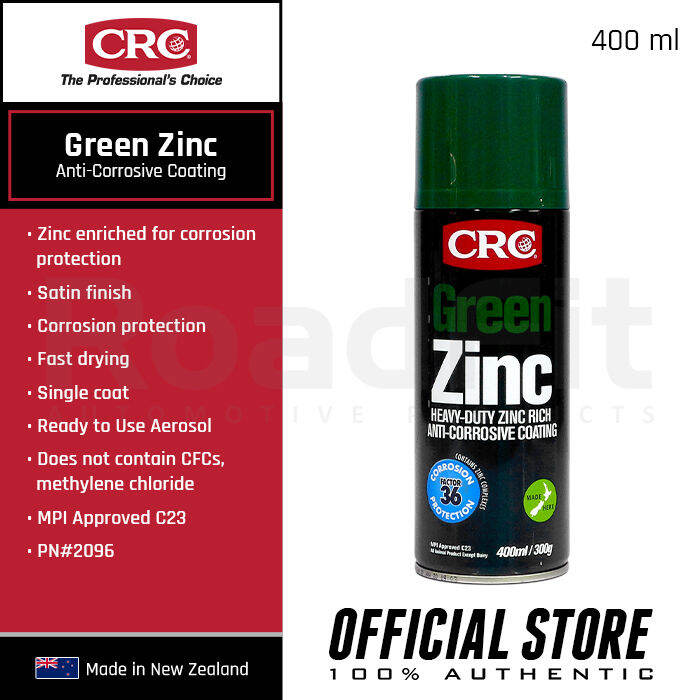 CRC Coloured Zinc Heavy-Duty Zinc Rich Anti-Corrosive Coating, Green ...