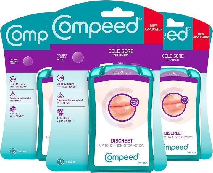 Compeed Cold Sore Discreet Healing Patch, 45 Patches (3 Packs of 15), Cold Sore Treatment, More ...