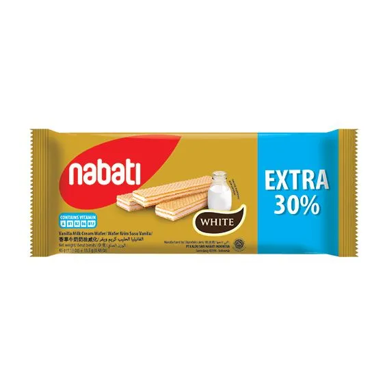 Nabati White Vanilla Milk Cream Wafer 40G | Lazada