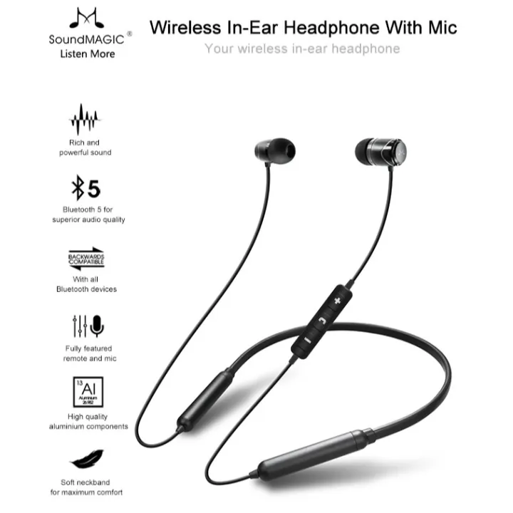 SoundMAGIC E11BT บลูทูธหูฟังไร้สายหูฟัง Hi-Fi สเตอริโอ In-Ear ชุดหูฟัง ...