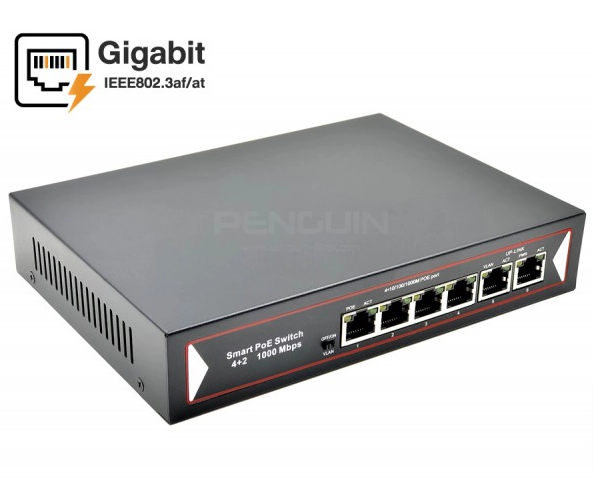 Gigabit PoE Switch 4 Port (Isolation Port) + 2 GE Uplink | Lazada.co.th
