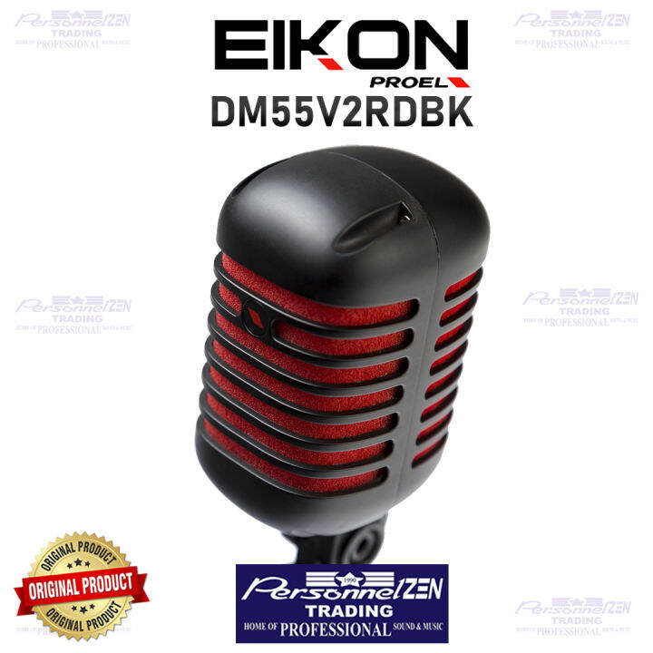 EIKON DM55V2RDBK DYNAMIC CARDIOD VINTAGE MICROPHONE RED AND BLACK ...