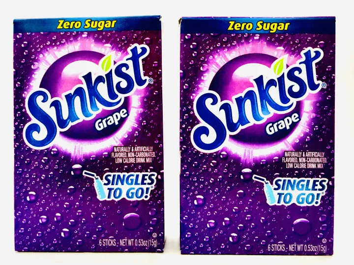 SUNKIST GRAPE ZERO SUGAR 6 PACKETS - PACK OF 2- | Lazada PH
