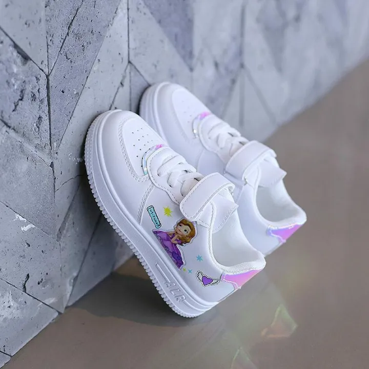 SEPATU ANAK CEWE SNEAKER UKURAN 26-35 MOTIF PRINCESS PUTIH | Lazada ...