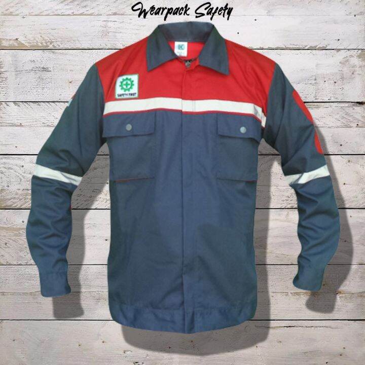 Wearpack Safety Abu Merah Atasan Wearpack Lengan Panjang Seragam Kerja ...